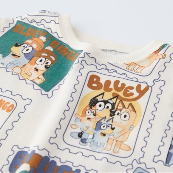 Zara | Shirts & Tops | Zara Bluey Ludo Studio Stamps Tshirt Nwt | Poshmark